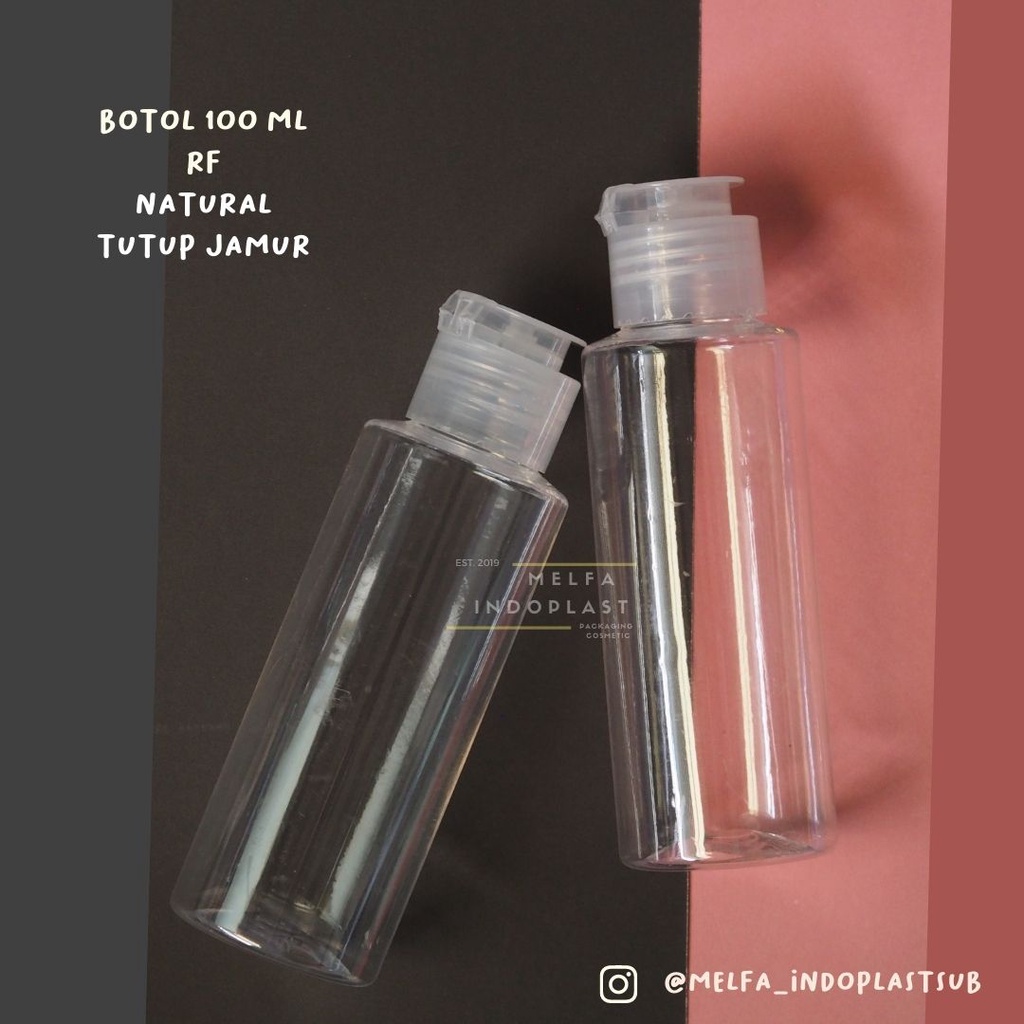 Jual BOTOL PET RF 100 ML TRANSPARANT FLIPTOP JAMUR TRANSPARANT / FLIPTOP PAYUNG TEDUH NECK 24 ...