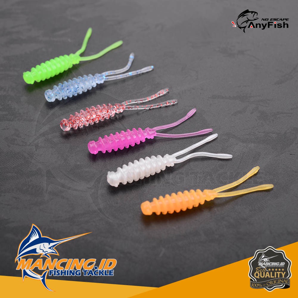 Jual Anyfish Softlure Duo Tailed Worm 2,0"Umpan Pancing Cacing Buatan ...