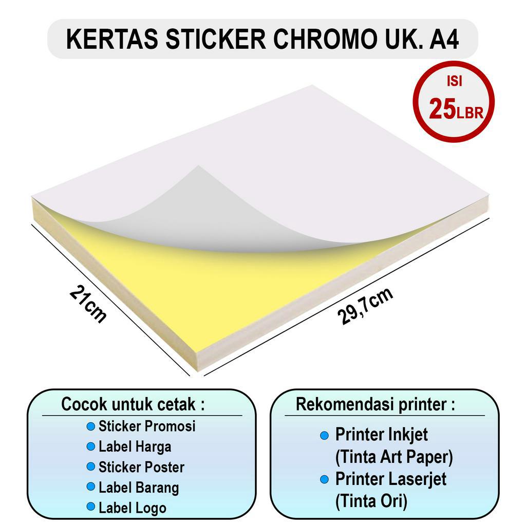 Jual Kertas Stiker Chromo A4 / Kertas Stiker / Sticker Cromo / Kertas ...