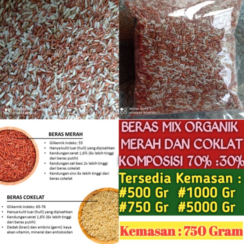 Jual Redbrown Rice beras mix organik 750 gram | Shopee Indonesia