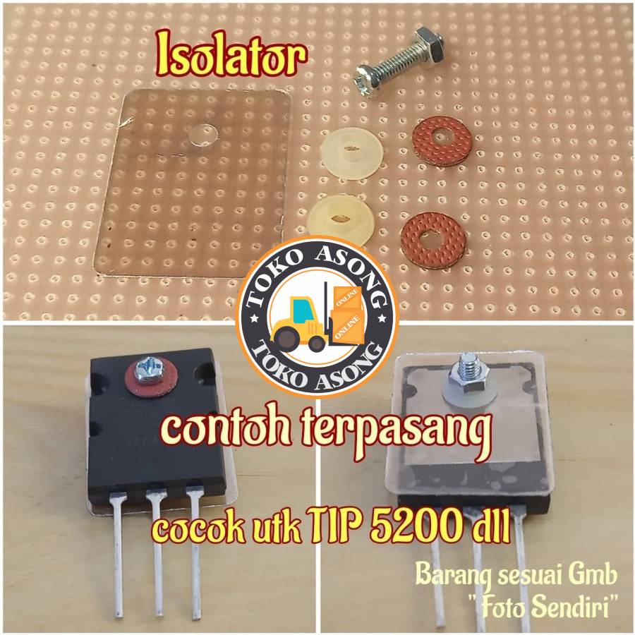 Jual isolator mika transistor TIP include ring red monte mur baut ...