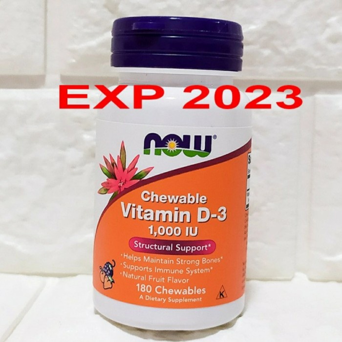 Jual Now Foods Food Vitamin D3 1000 Anak Vit D-3 1000 Iu 180 Chewables Vit Anak - | Shopee Indonesia