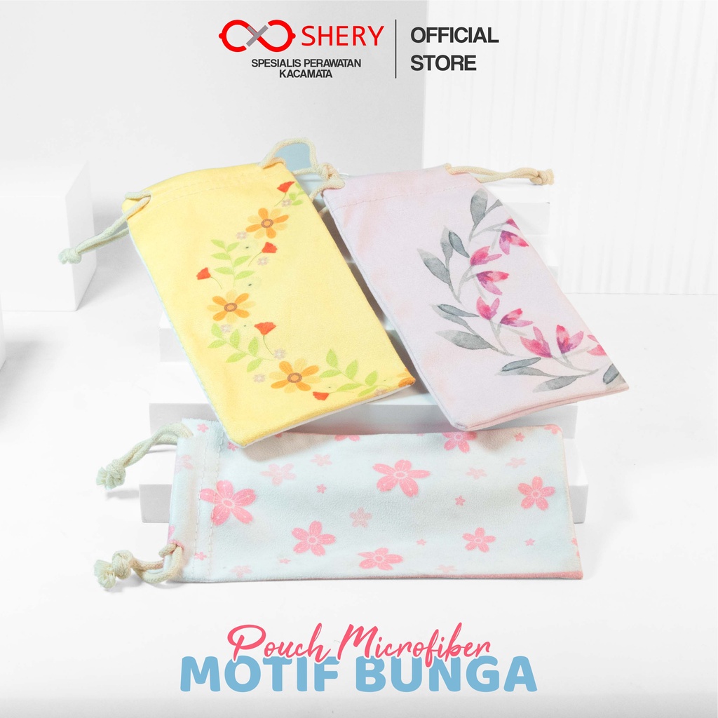 Jual SHERY Pouch Kacamata Microfiber Motif Bunga Glasses Pouch Anti ...