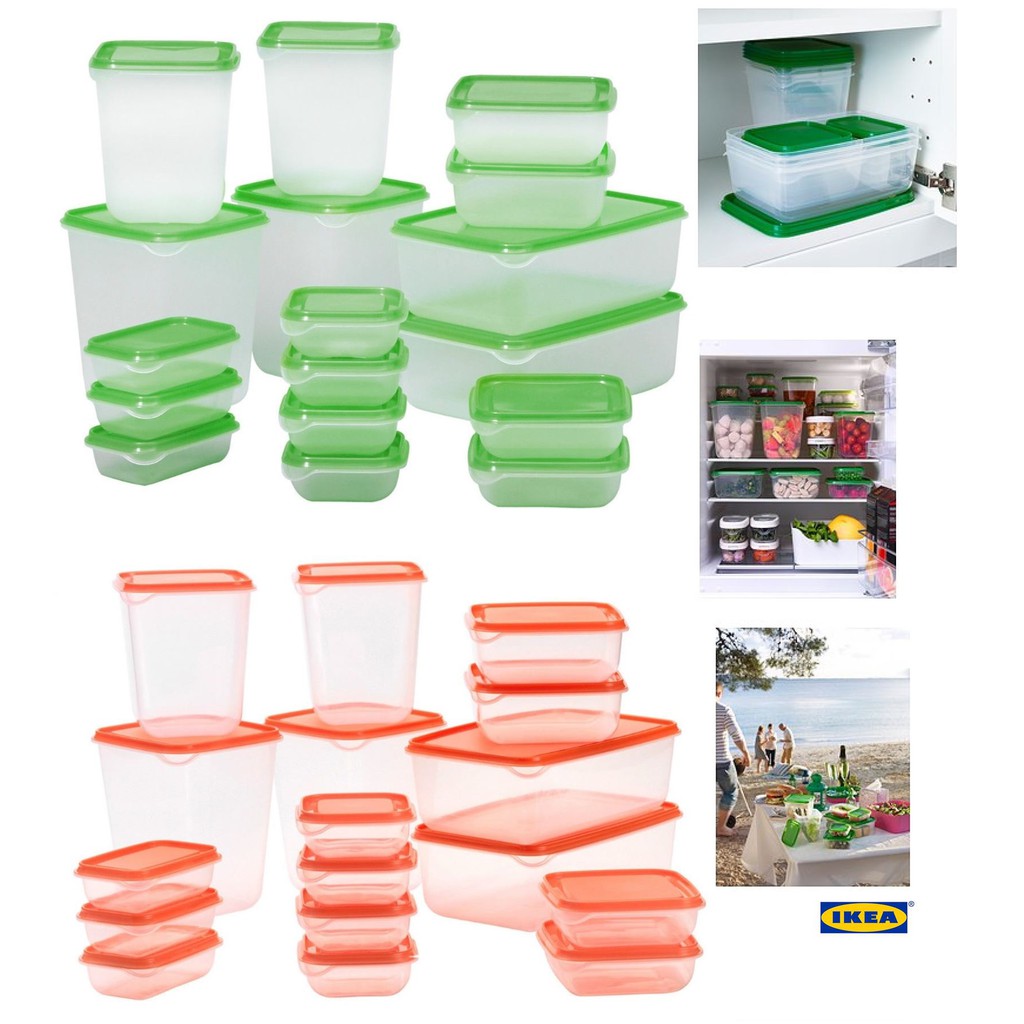 Jual IKEA PRUTA Food Container set 17 pcs | Shopee Indonesia