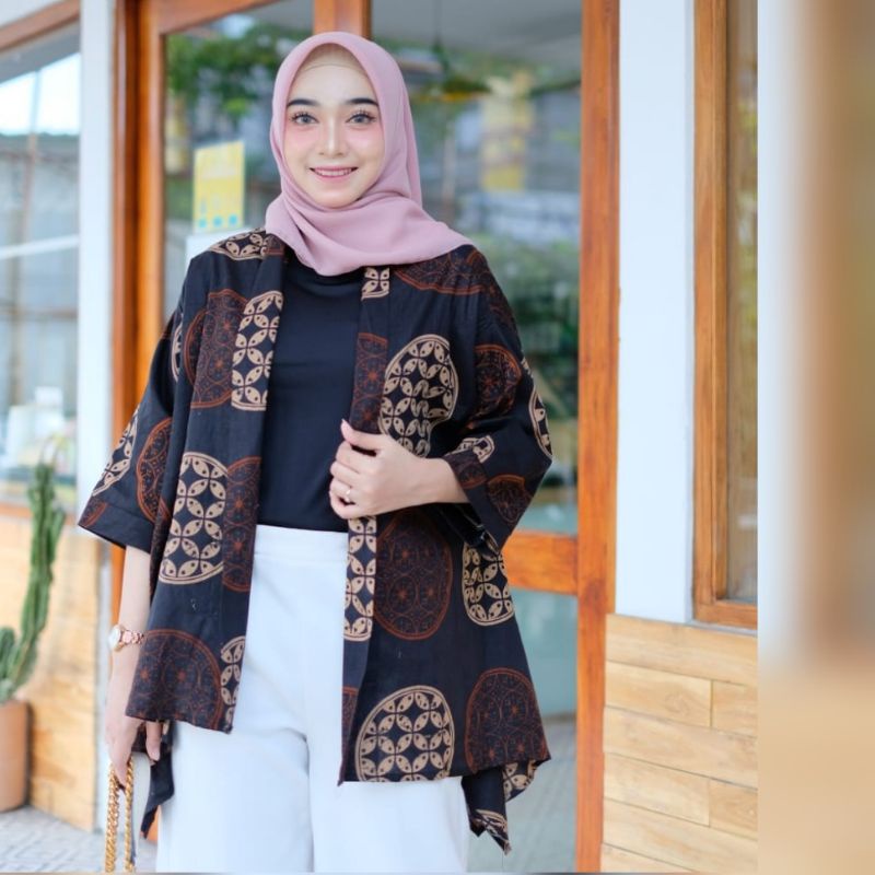 Jual Cardi jumbo wanita katun halus murah Baju luar batik cewek kasual ...
