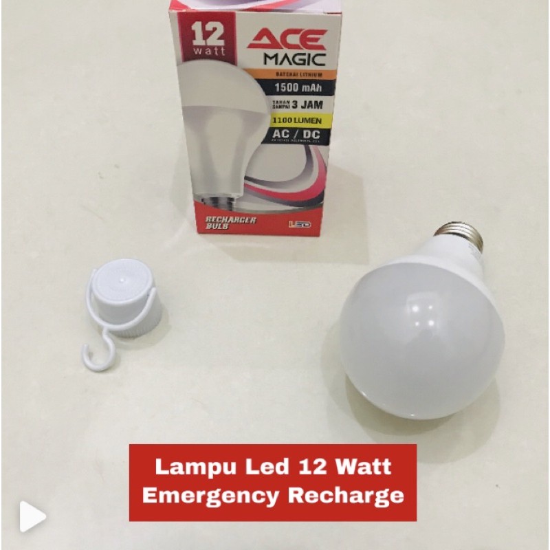 Jual Lampu LED Emergency Magic 12 Watt AC / DC Bohlam Anti Mati Listrik - Putih | Shopee Indonesia