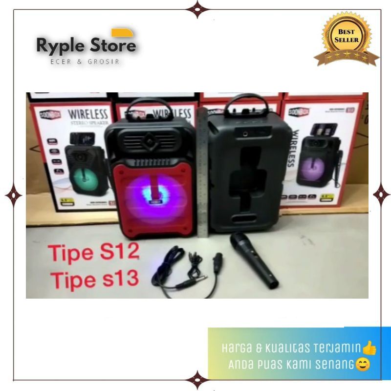 Jual Speaker SOONBOX S13, S12 + Mic Extra Bass / Speker soundbar full bass / Spiker wireless ...