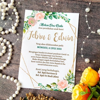 Jual Kartu / Stiker ucapan syukur / Tasyakuran pernikahan / mohon doa restu pernikahan wedding ...