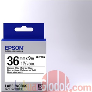 Jual Epson label 36mm black on white 9m labelworks tape cartridge LK ...