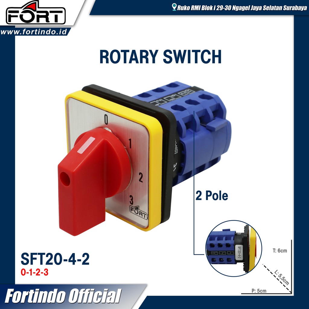 Jual Rotary Switch SFT20-4-2 SA16 0-1-2-3 2P Selector Saklar Putar ...
