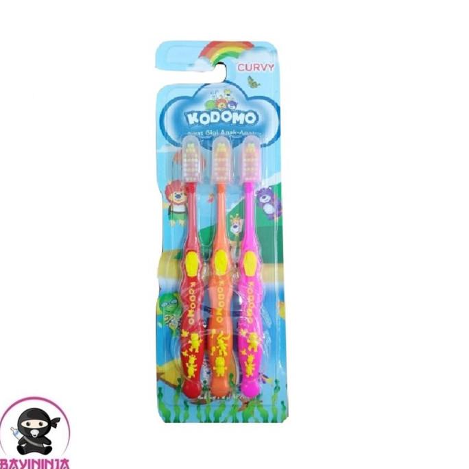 Jual KODOMO Toothbrush Sikat Gigi Anak Curvy isi 3 pcs | Shopee Indonesia