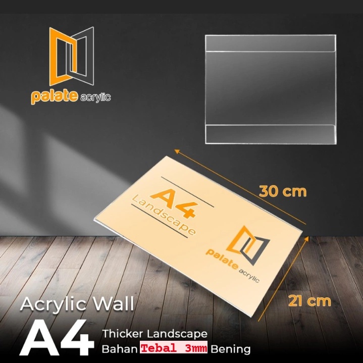 Jual ACRYLIC THICKER / AKRILIK WALL / AKRILIK DINDING A4 LANDSCAPE 3MM ...