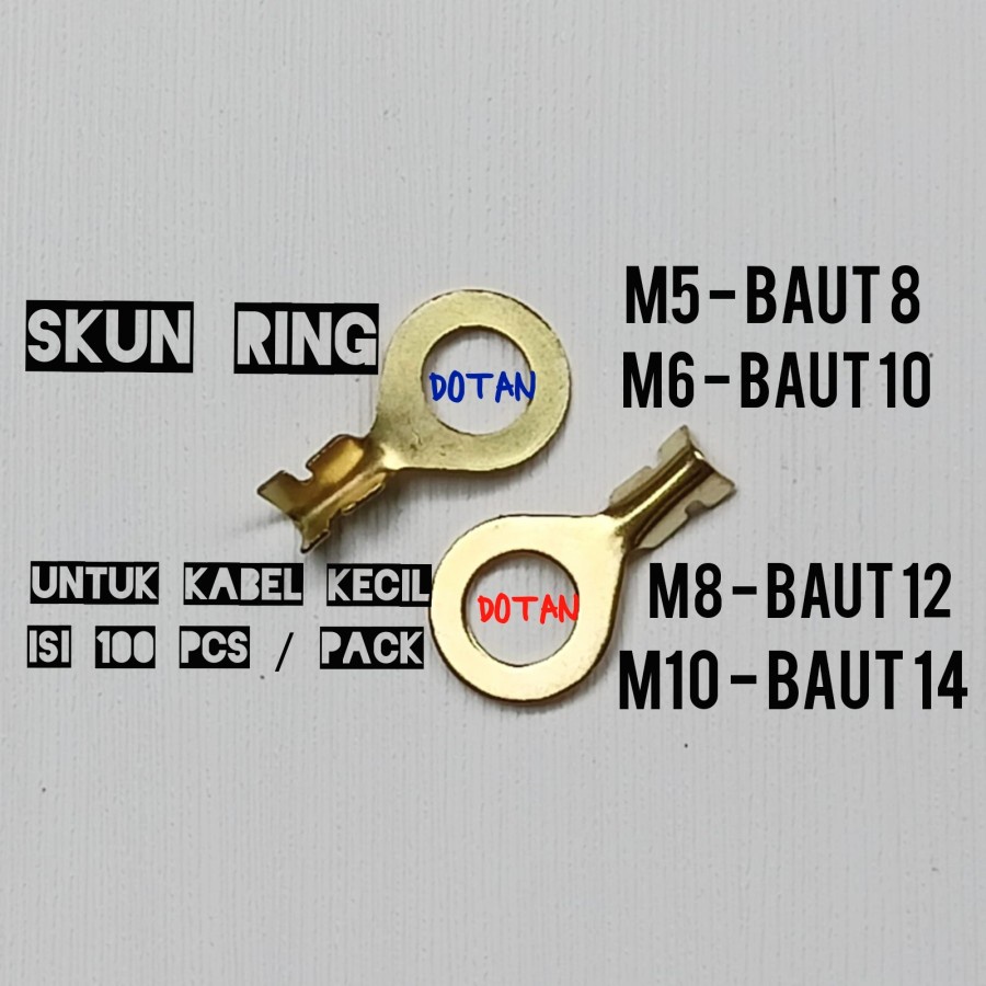Jual SKUN RING M5 M6 M8 M10 / TERMINAL SEKUN MASSA KABEL KECIL / - M5 ...