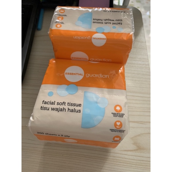 Jual facial soft tissue merk guardian / tisu wajah halus 200 sheets x 2 ...
