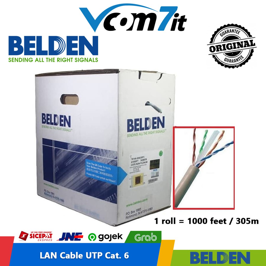 Jual KABEL LAN UTP cat 6 / cat6 BELDEN made in USA 1 roll Original | Shopee Indonesia