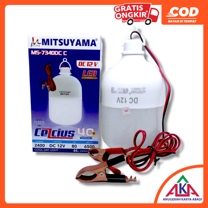 Jual Bohlam Lampu DC 12V Jepit AKI 40 Watt Mitsuyama Celcius MS-7340DC C | Shopee Indonesia