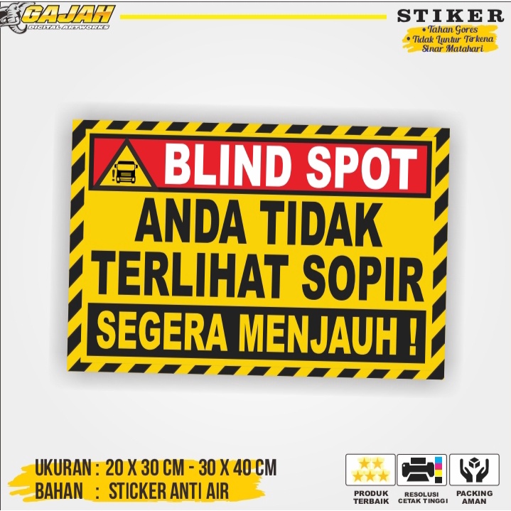 Jual Stiker Blind Spot / Stiker Keselamatan Lalu Lintas / Stiker K3 ...