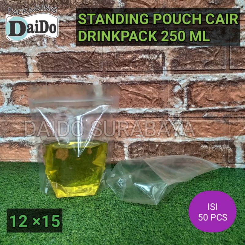 Jual ISI 50 PCS DRINK PACK 250ml STANDING POUCH PLASTIK KLIP MINUMAN ...