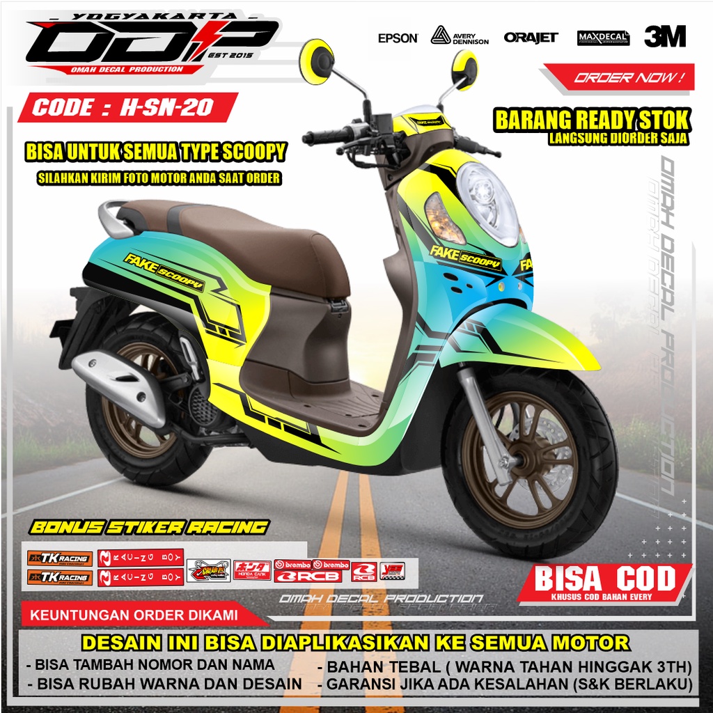Jual VARIASI aksesoris decal ALL NEW honda scoopy full body dekal ...