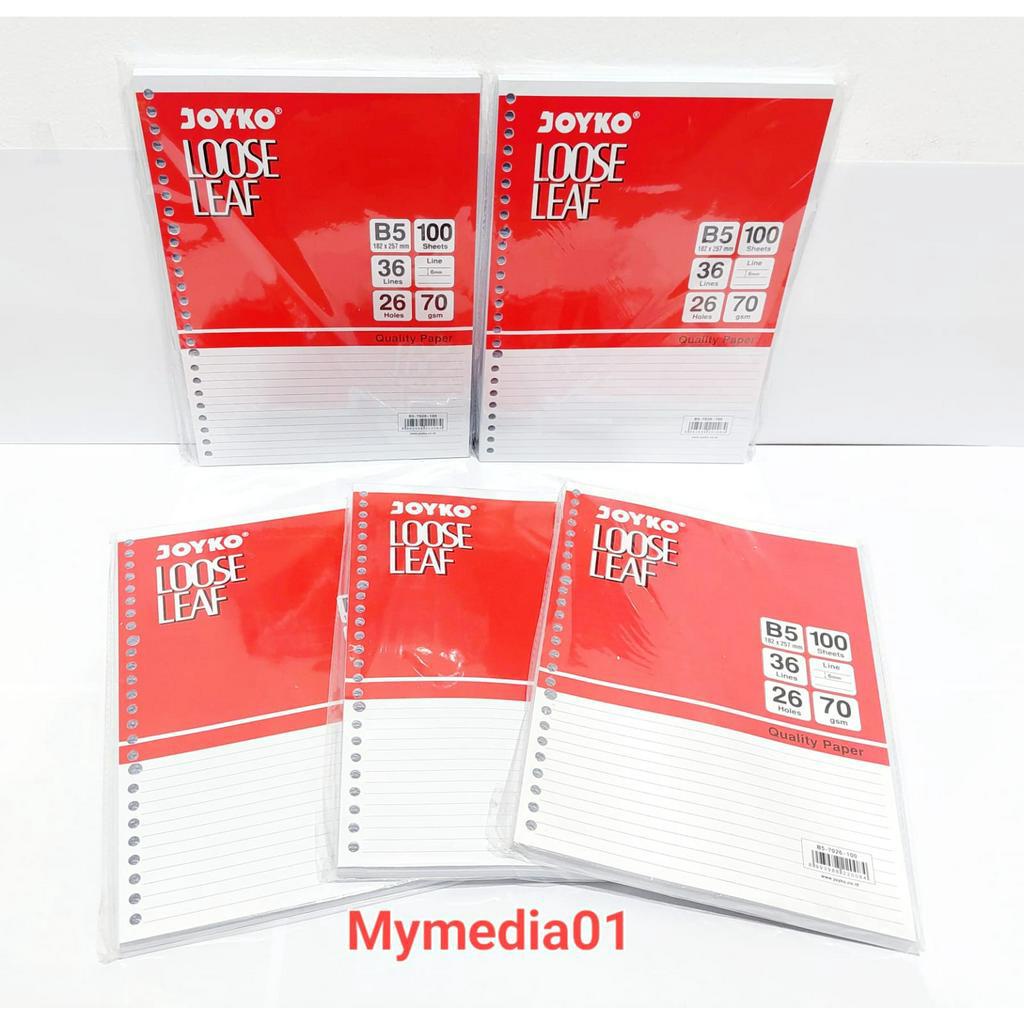 Jual LOOSE LEAF B5 100 LEMBAR JOYKO TERMURAH | Shopee Indonesia