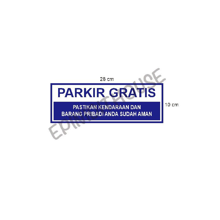 Jual Stiker Vinyl Parkir Gratis Kendaraan Sign Minimarket Cafe Restoran ...