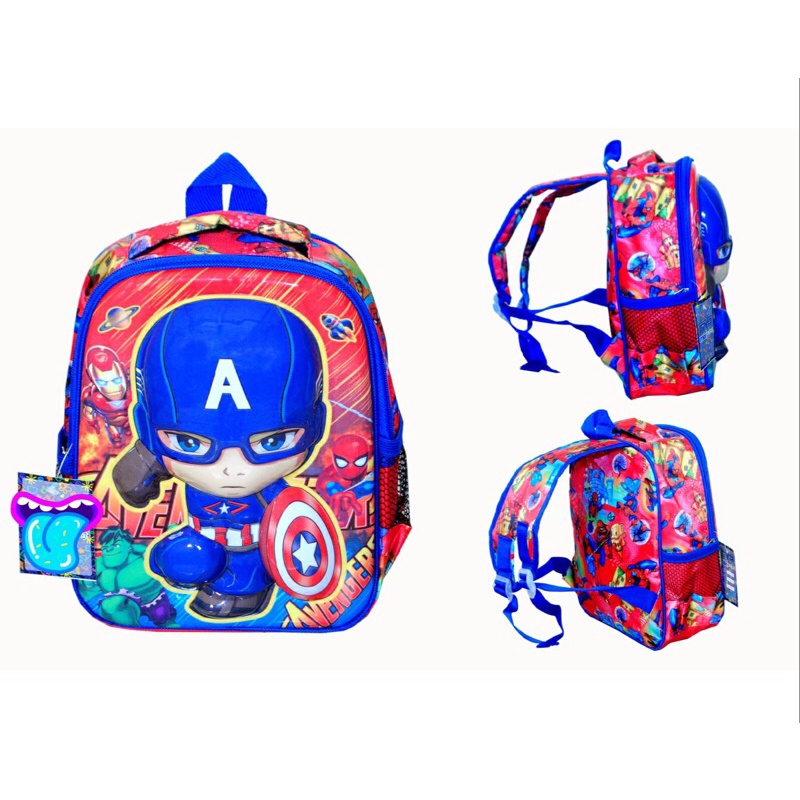 Jual TAS RANSEL ANAK PAUD AVENGERS | GAMBAR 3D | LENGKAP DENGAN LAMPU ...
