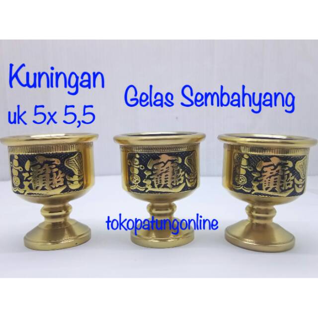 Jual Gelas Sembahyang Kuningan Cao Cai | Shopee Indonesia