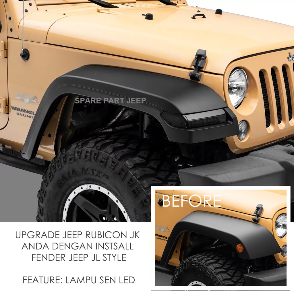 Jual Fender Overfender Model JL Style untuk Jeep Rubicon JK Upgrade ...