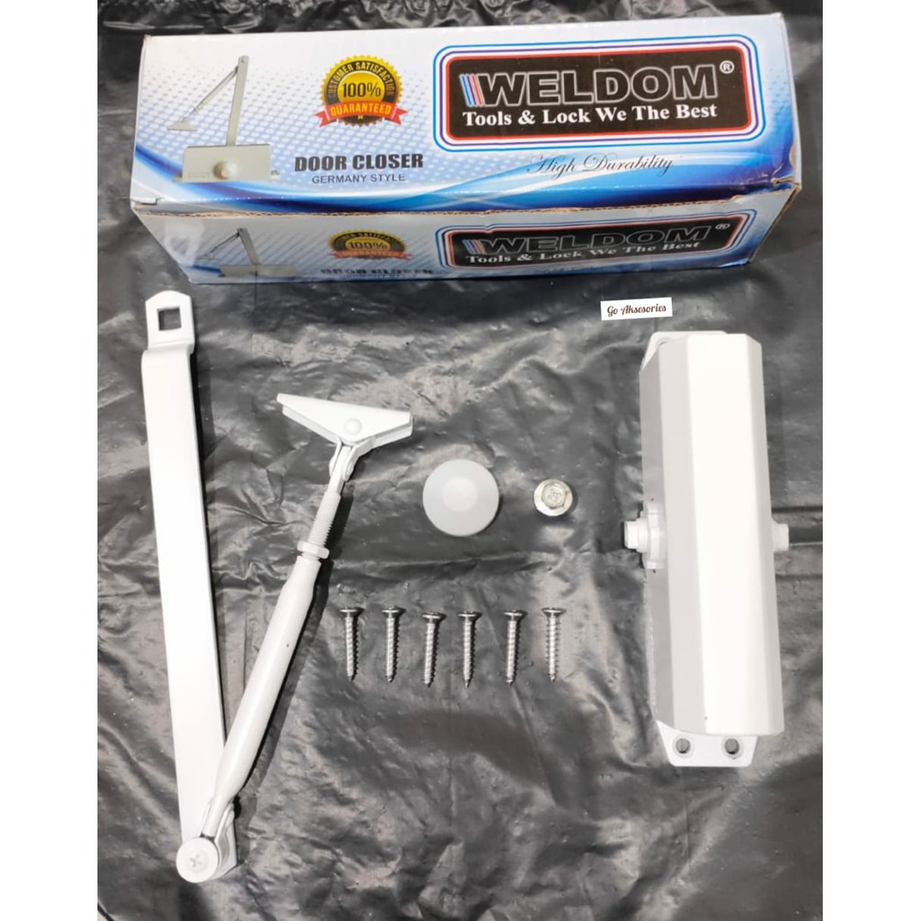 Jual Door Closer Penutup dan Penahan Pintu Otomatis Weldom WHITE ...