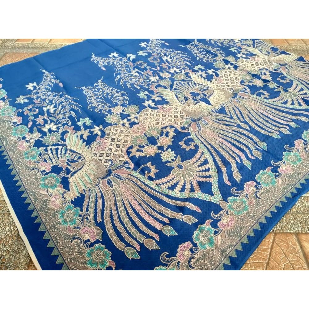 Jual Kain batik solo merak kawung biru doby | Shopee Indonesia