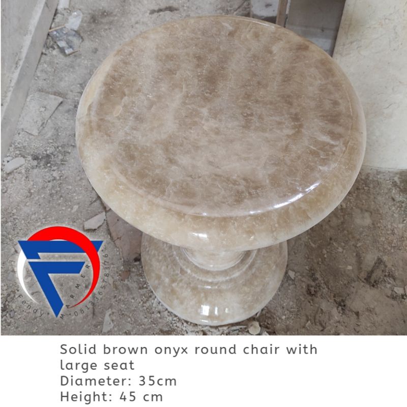 Jual Kursi bulat solid dudukan lebar batu onix coklat | Shopee Indonesia