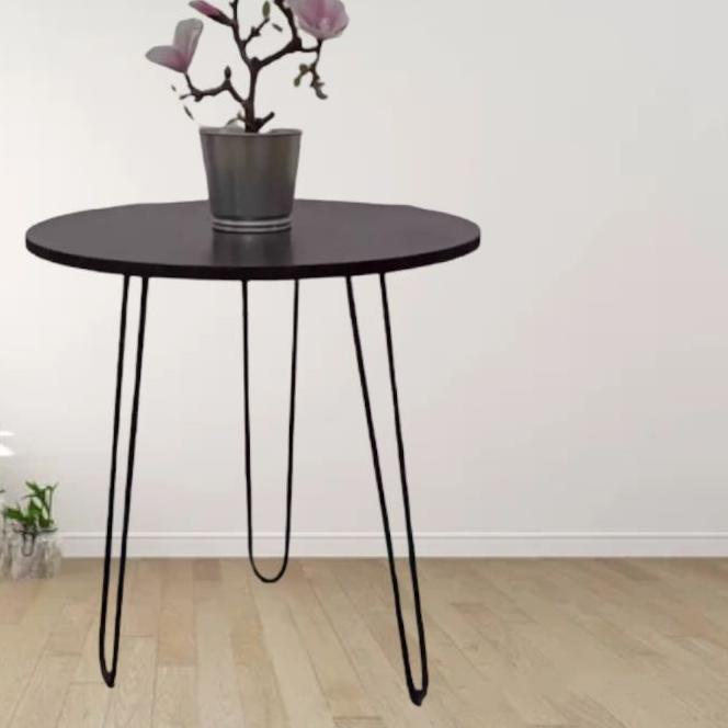 Jual MEJA MINIMALIS BULAT/MEJA SUDUT/ROUND TABLE KAKI BESI | Shopee ...
