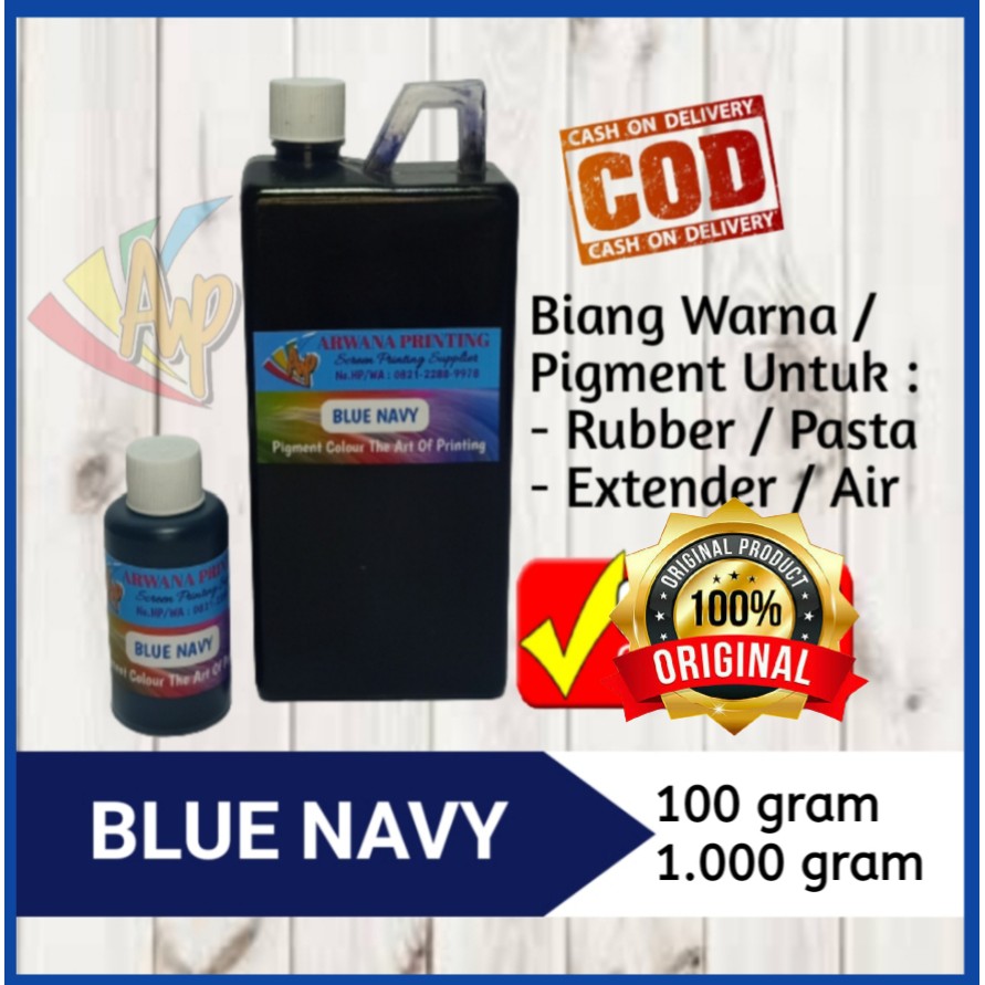 Jual Pigment Blue Navy Biang Warna Sablon Biru Tua 100 Gram | Shopee ...