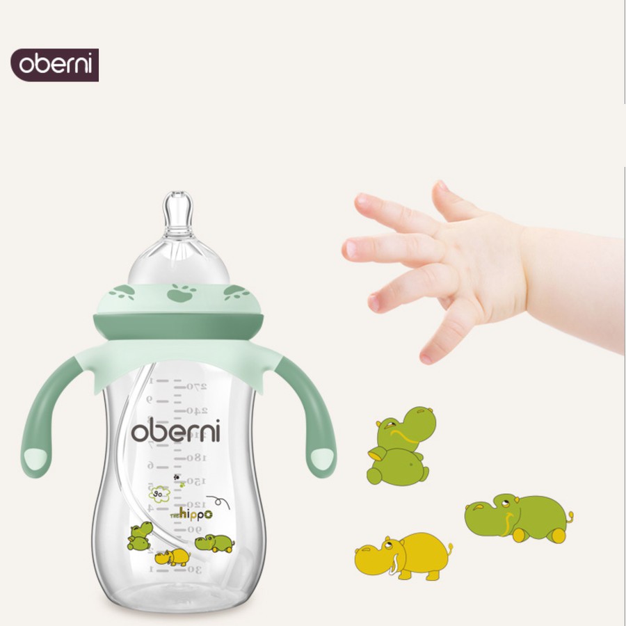 Jual Hippo Motif Susu Oberni Botol Bayi Anti-perut Botol Bot Dan Botol Bayi - pink, 270ml ...