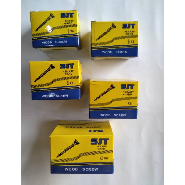 Jual SKRUP SEKRUP KAYU PUTIH KEPALA BUNGA / WOOD SCREW SJT LENGKAP ...