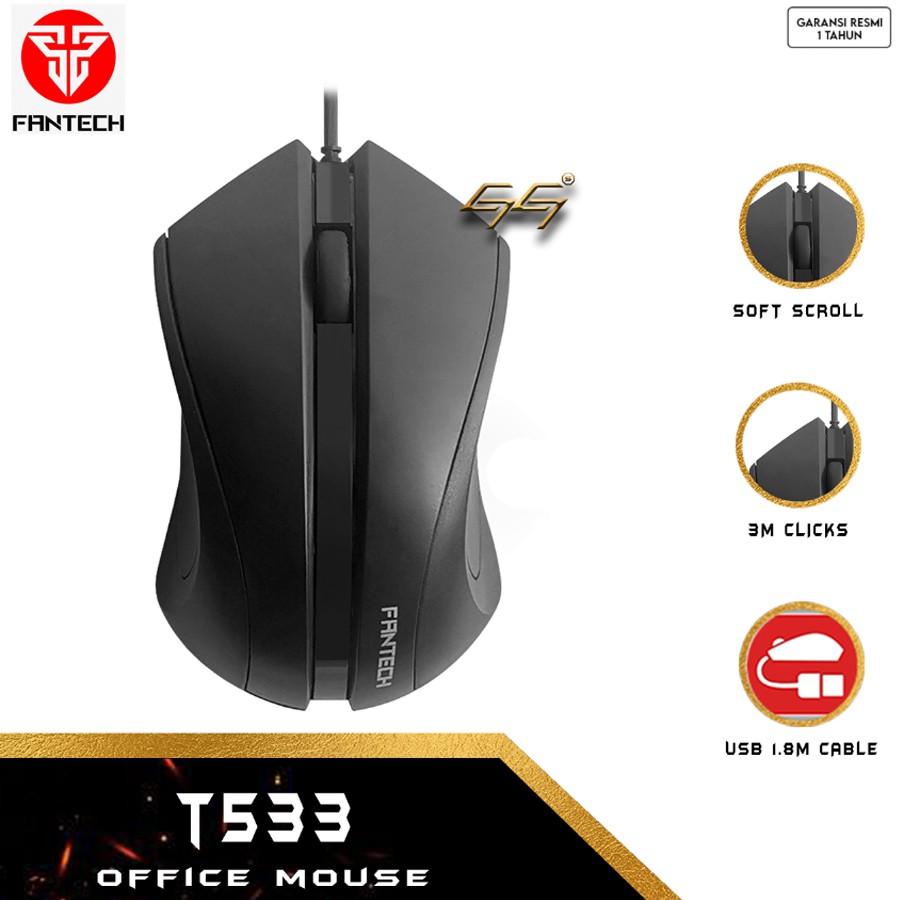Jual Mouse Kantor Kabel Mouse Office Fantech T533 Premium Wired Office Mouse | Shopee Indonesia