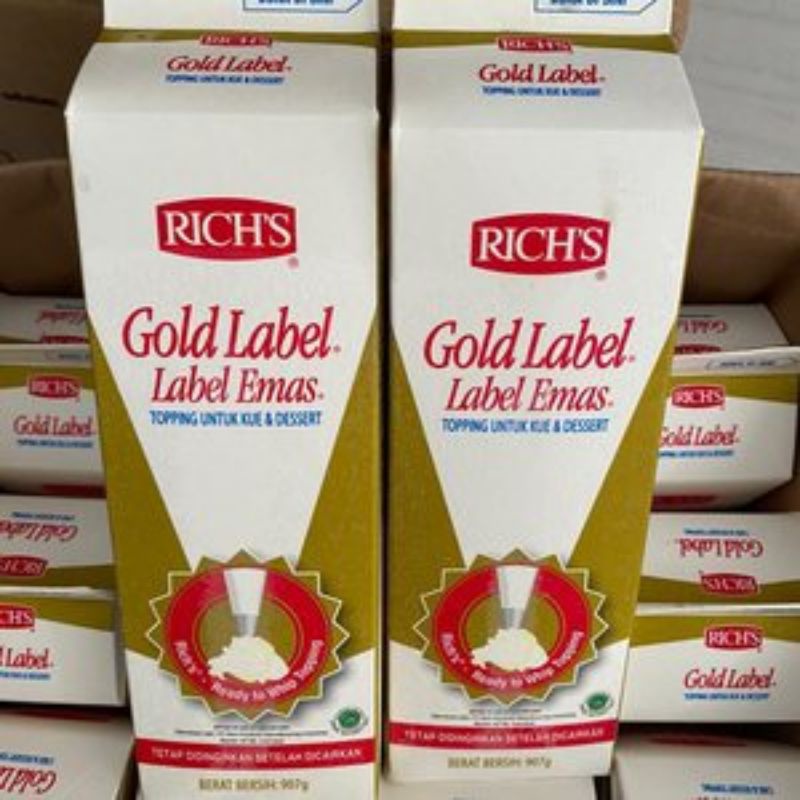 Jual Whipping Cream Rich Gold Label 907 gr / Rich Eco Whip | Shopee ...