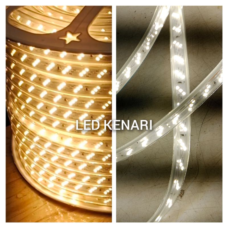 Jual lampu hias plafon model led strip selang 3030 3 mata 100 M 220V ...
