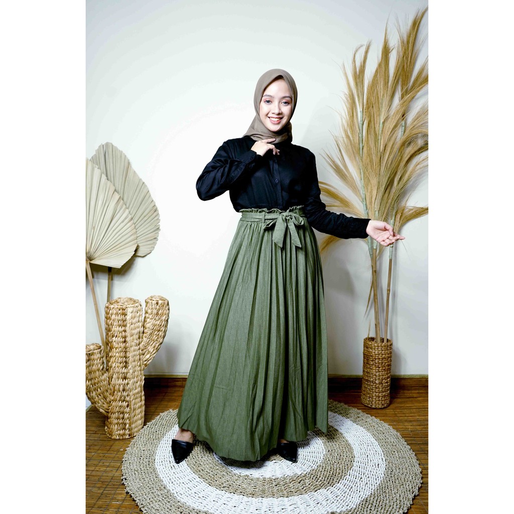 Jual ROK PLISKET TAUBAN BINTIK PREMIUM PRISKET PANJANG PLEAT SKIRT ...