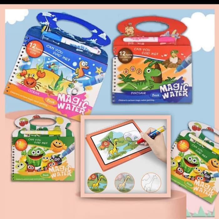 Jual ECP Magic Water Drawing book / Buku Mewarnai Edukasi Anak / Mainan ...