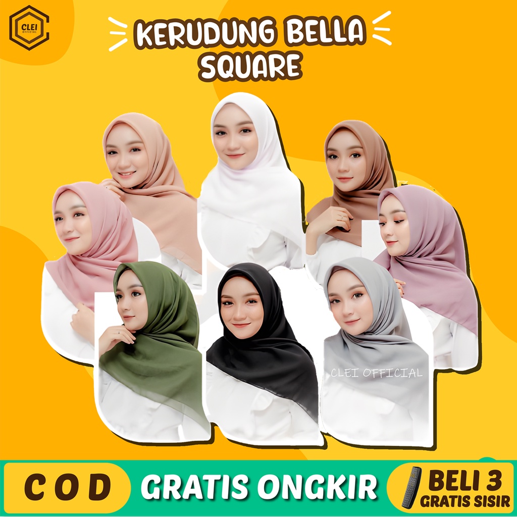 Jual KERUDUNG BELLA SQUARE HIJAB SEGI EMPAT JILBAB BELLASQUARE | Shopee Indonesia