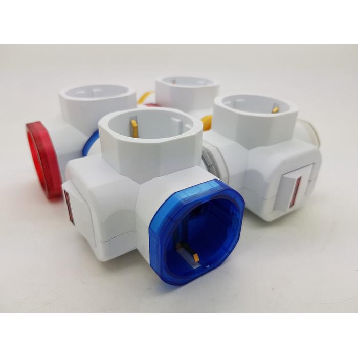 Jual Steker T Arde Cabang 3 Saklar / Steker Cabang 3 / Colokan 3 Cabang ...