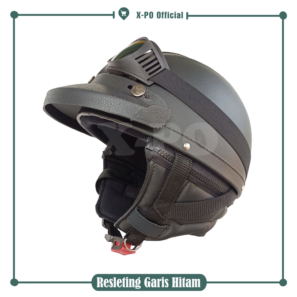 Jual CL2 - Helm Chip Kulit X-PO Resleting Garis untuk Dewasa Cocok Buat ...