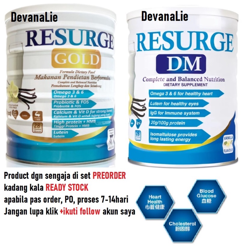 Jual Susu Resurge DM Gold Junior Multigrain Milk Powder Complete and ...