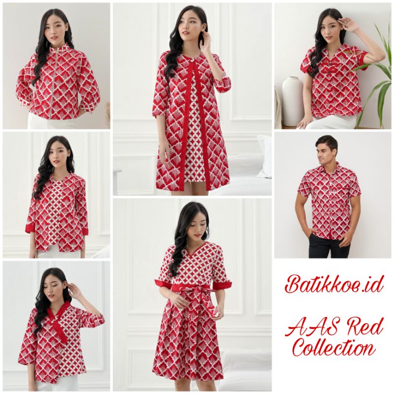 Jual Batik Series AAS Red / Batik Modern Merah / Seragam Batik Natal ...