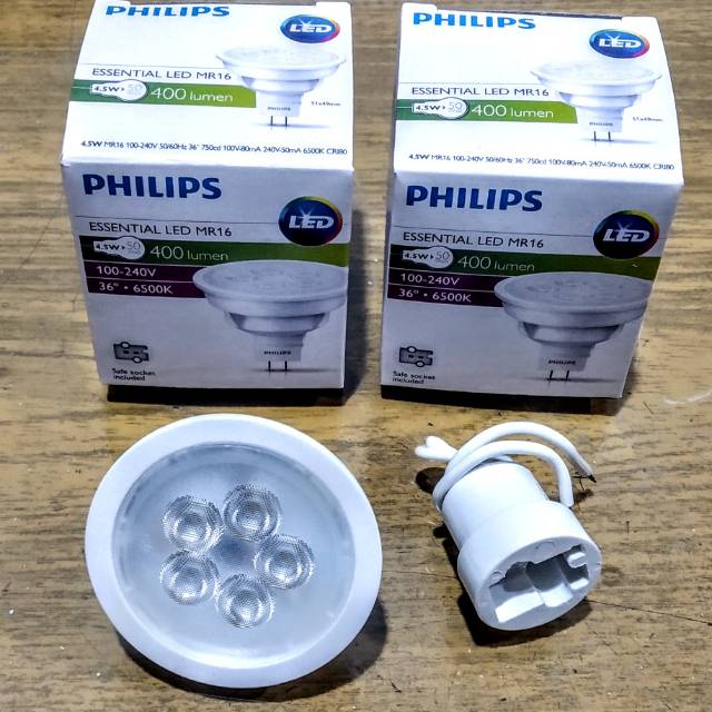 Jual Lampu 5 mata halogen Led mr16 Philips 220 volt 4.5 watt kunjng ...