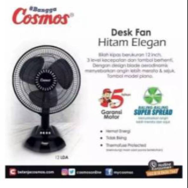 Jual DESK FAN COSMOS 12-LDA | Shopee Indonesia
