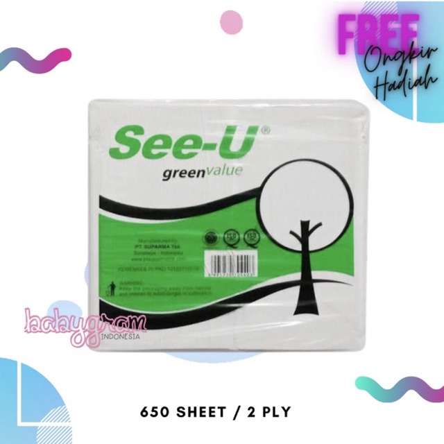 Jual See U Green Value Facial Tissue / Seeu Tisu / See-U Tissu Wajah ...