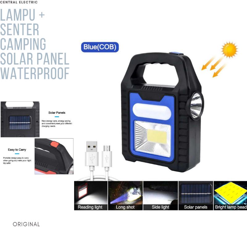 Jual Senter Lampu Camping LED Solar Panel Tenaga Surya Rechargeable | Shopee Indonesia