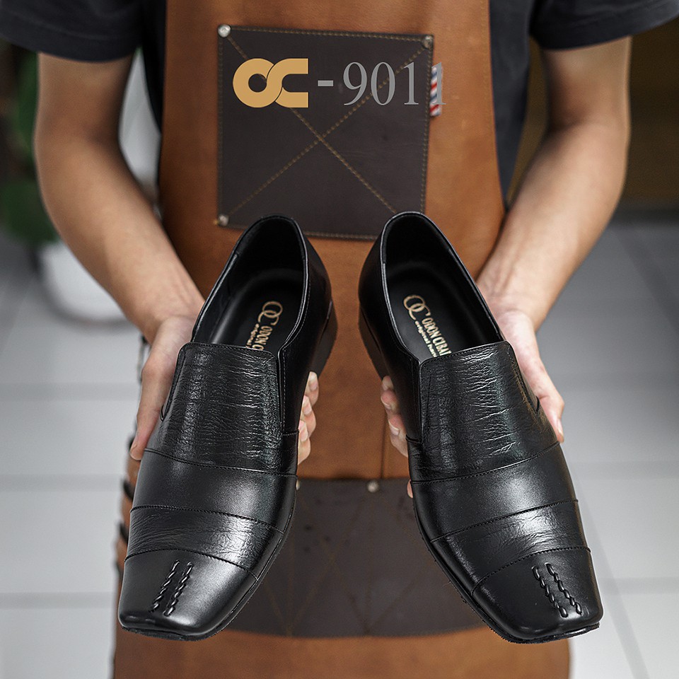 Jual Sepatu Pantofel Pria OC 9011 Hitam Bahan Kulit Sepatu Formal ...